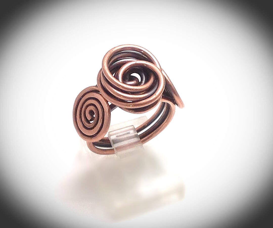 Wire Wrapped Jewelry, Copper Wirewrapped Ring, Wire Jewelry, Double ...