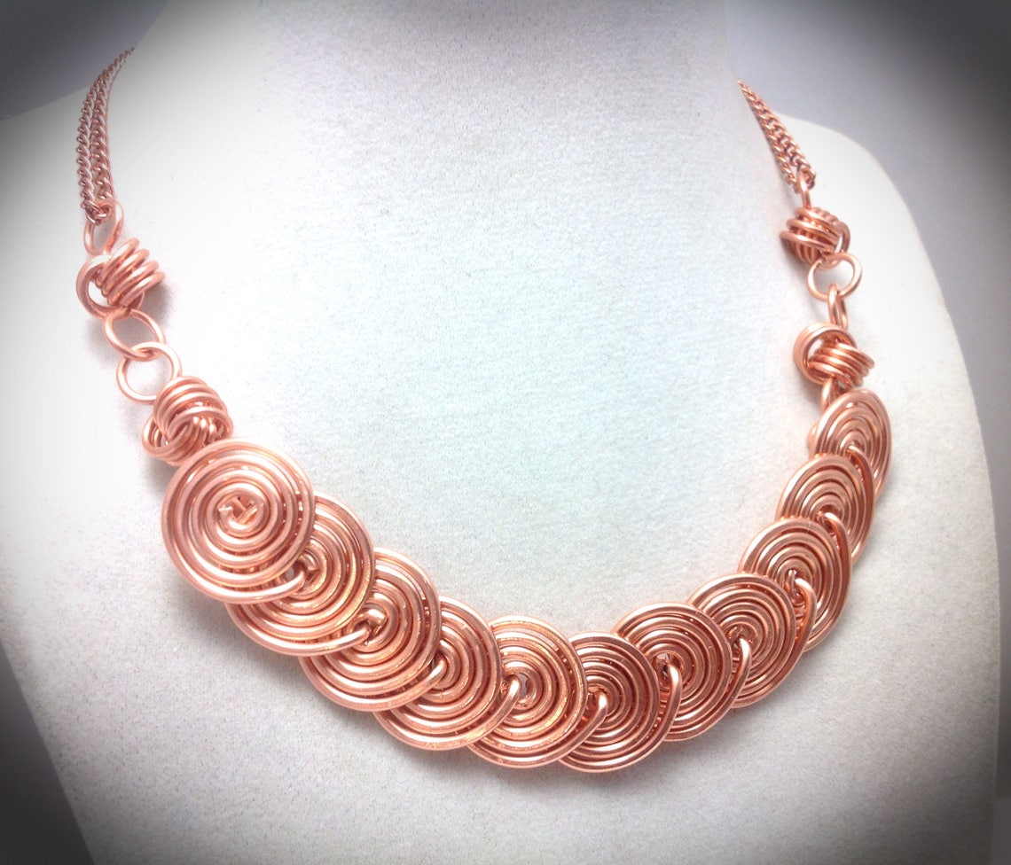 Copper Wire Necklace. Wirewrapped Jewelry. Wire Jewelry. - Etsy
