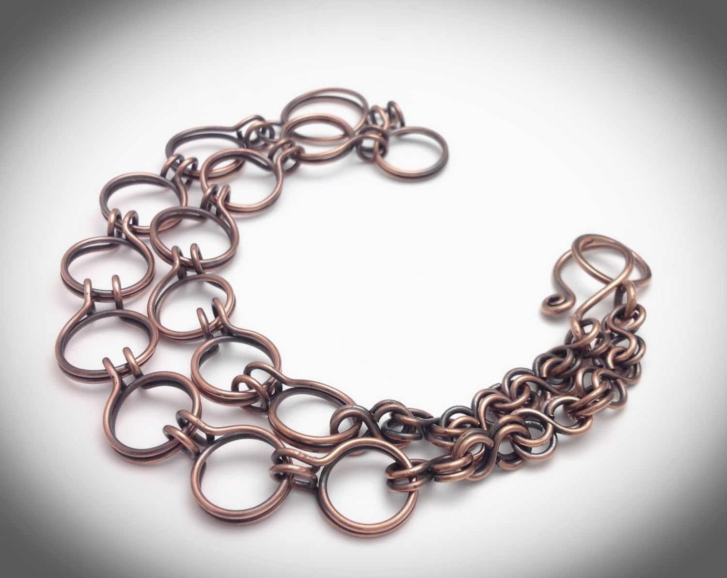 Wire Jewelry. Antiqued Copper Chain Double Linked Bib - Etsy