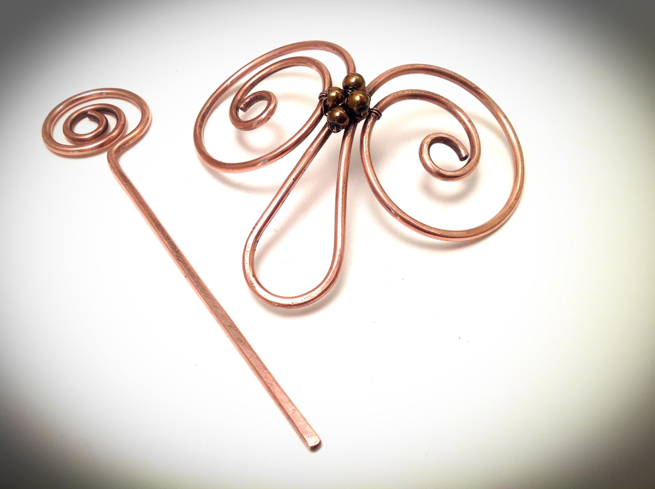 Wire wrapped Copper hair pin Wire wrapping Hair | Etsy