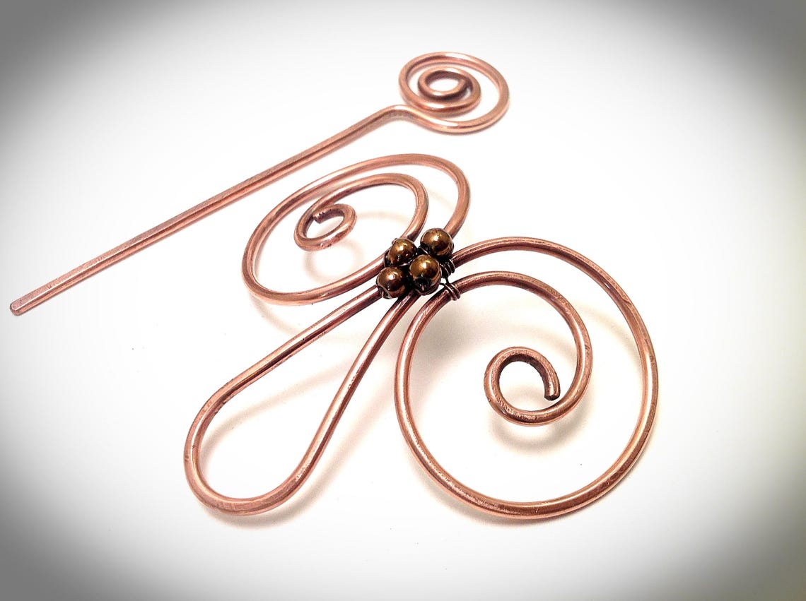 Wire Wrapped Copper Hair Pin Wire Wrapping Hair | Etsy