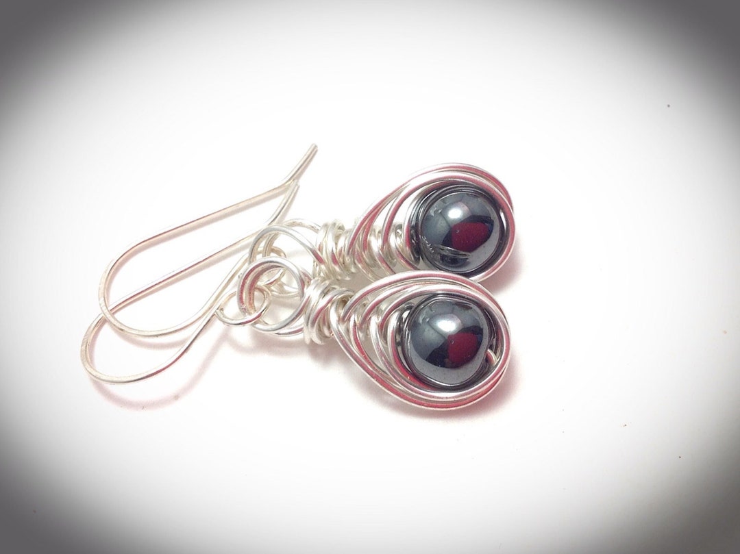 Wire Jewelry. Wire Earrings. Hematite Silver Filled Herringbone Wire ...