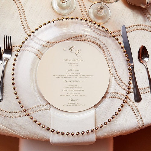 Set of 50 Round Menus 8 Inch Round Wedding Menu - Etsy