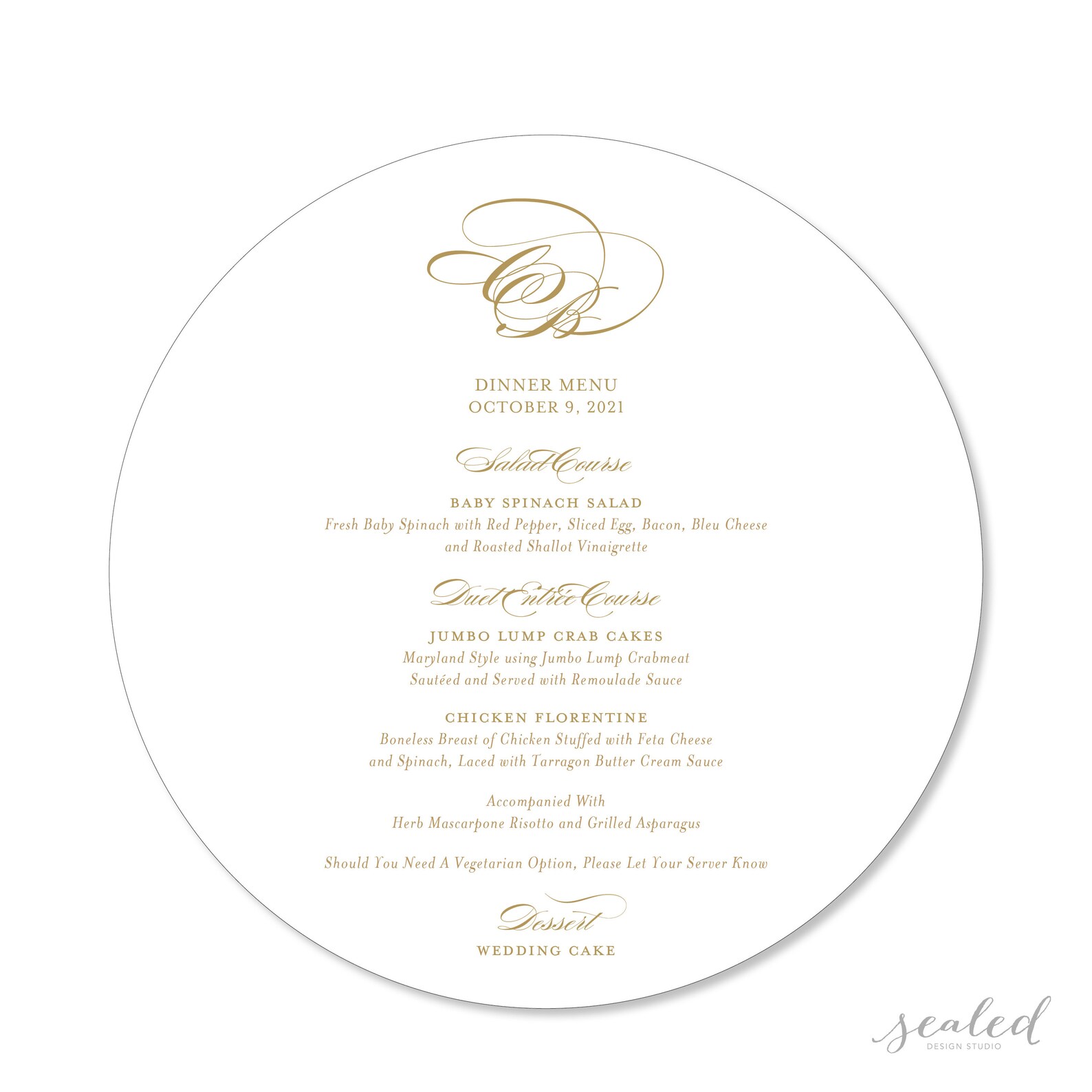 Set of 50 Round Menus 8 Inch Round Wedding Menu Card for - Etsy