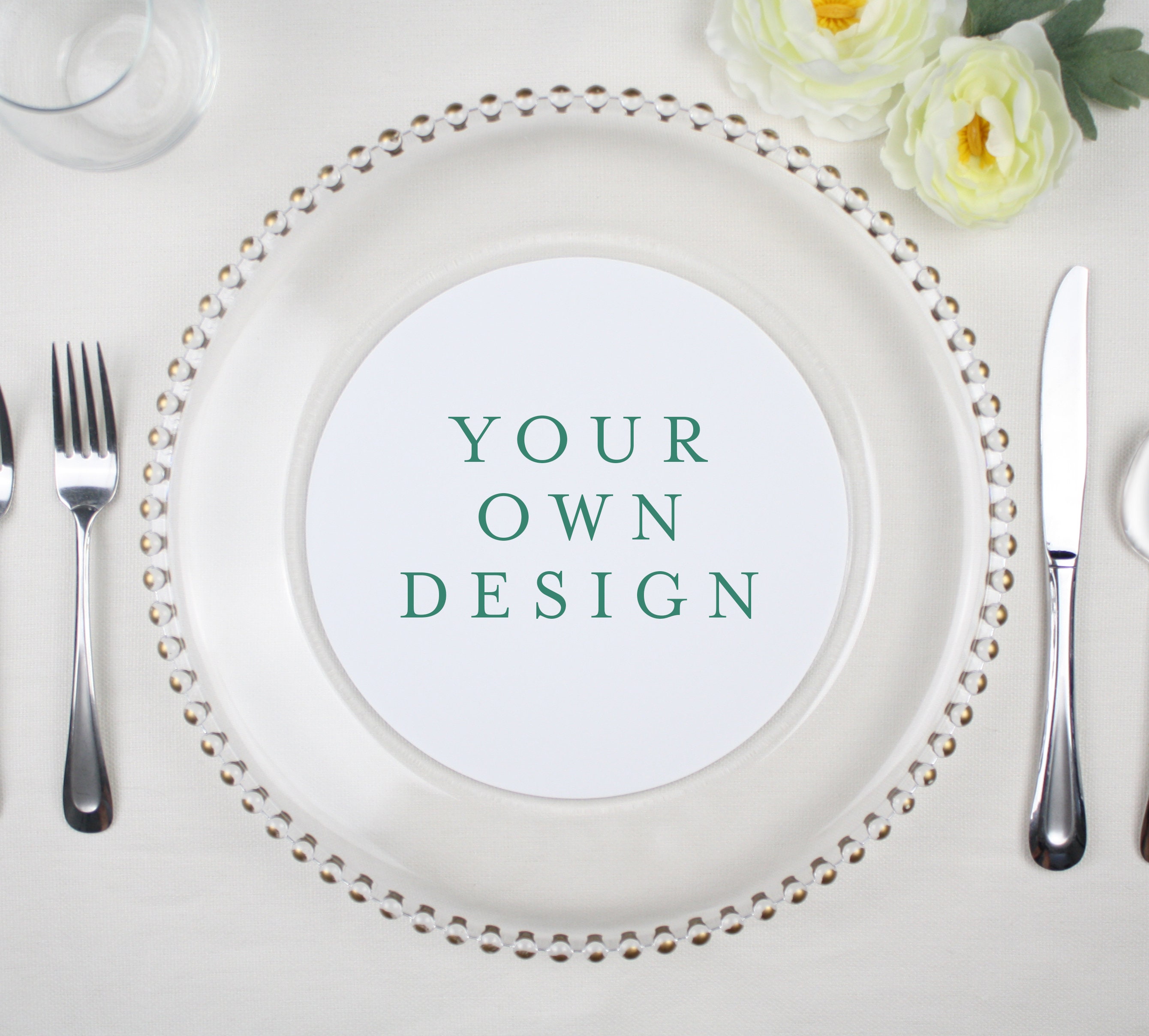 YOUR OWN DESIGN 8 Inch Round Wedding Menu Card Printed for Charger - Etsy