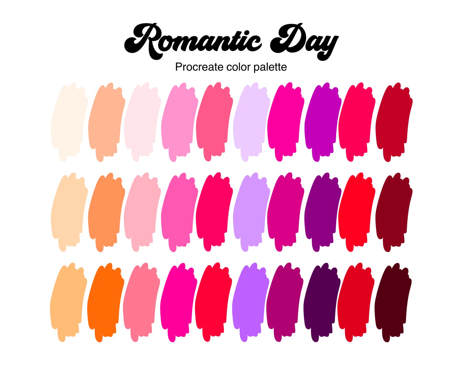Romantic Day Color Palette, Procreate Color Palette, HEX Codes - Etsy