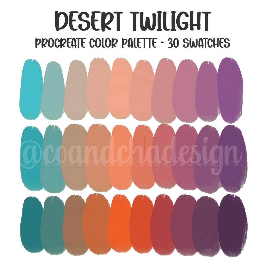 Desert Twilight - Procreate Color Palette: 30 Swatches, HEX Codes ...