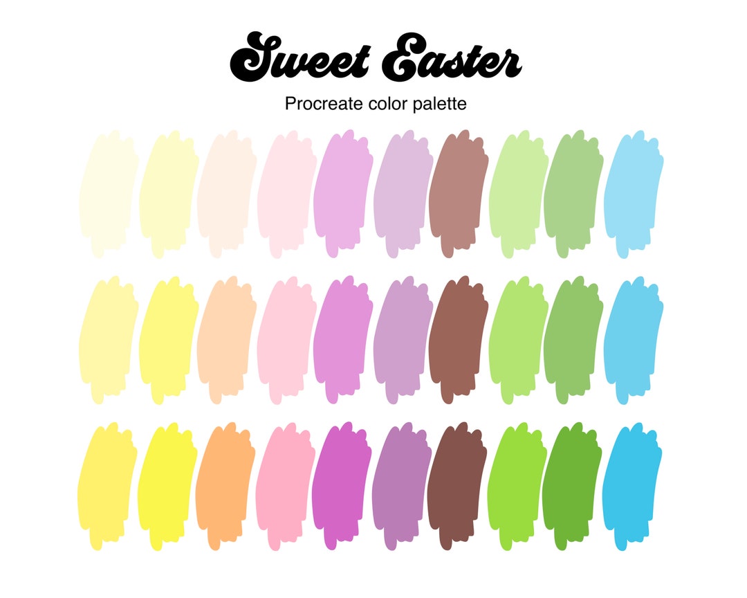 Sweet Easter Color Palette, Procreate Color Palette, HEX Codes - Etsy