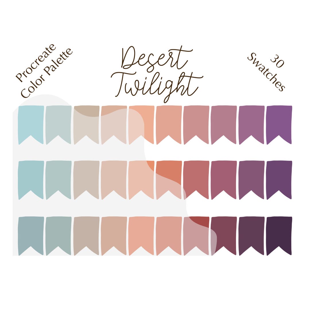 Desert Twilight Color Palette, Procreate Color Palette, HEX Codes - Etsy