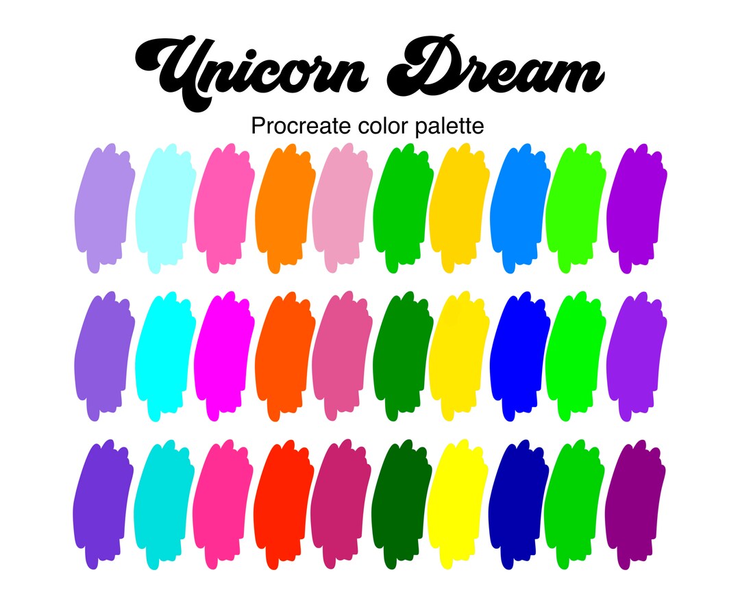 Unicorn Dream Color Palette, Procreate Color Palette, HEX Codes - Etsy