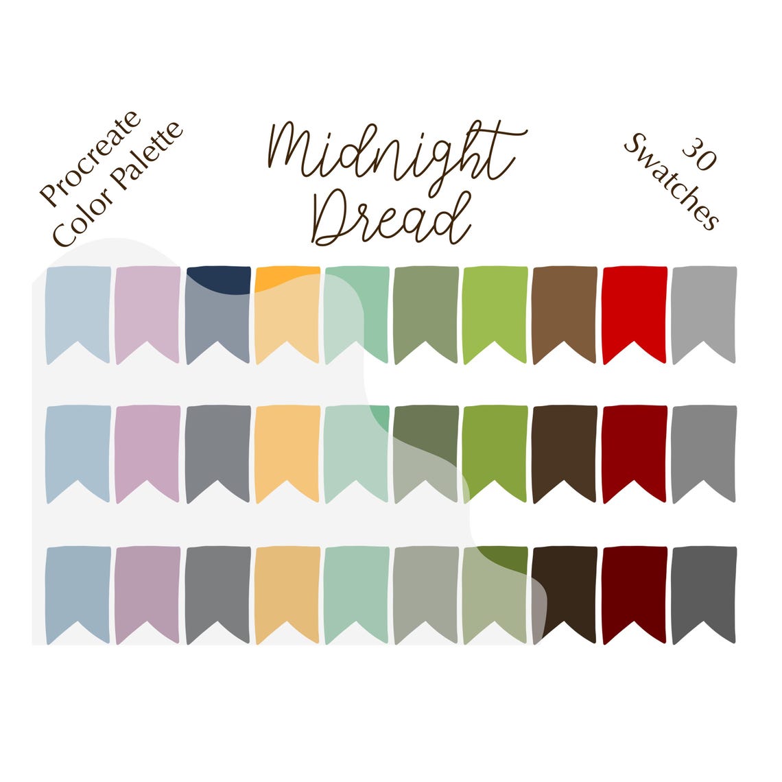 Midnight Dread Color Palette, Procreate Color Palette, HEX Codes - Etsy
