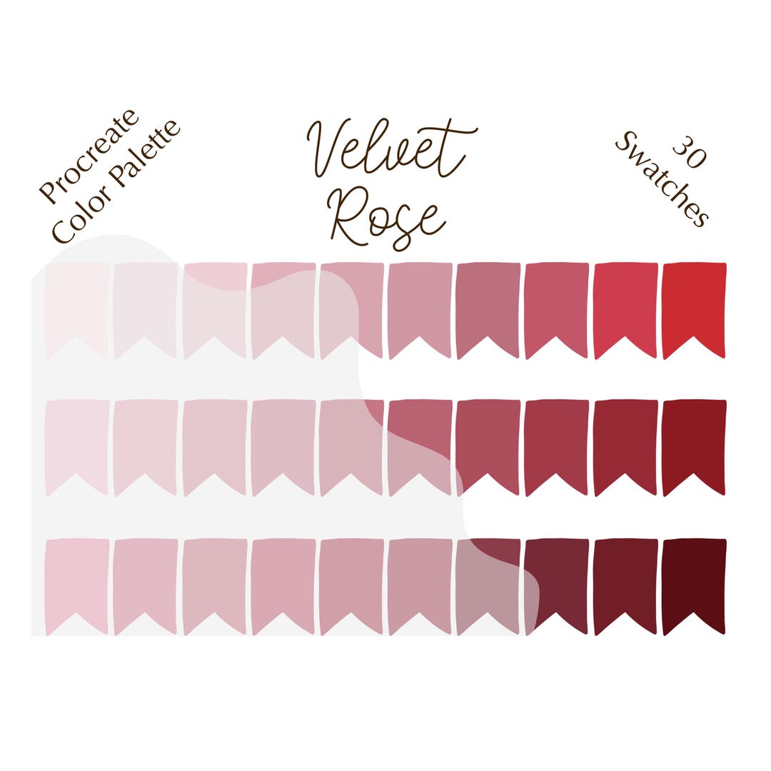 Velvet Rose Color Palette, Procreate Color Palette, HEX Codes - Etsy