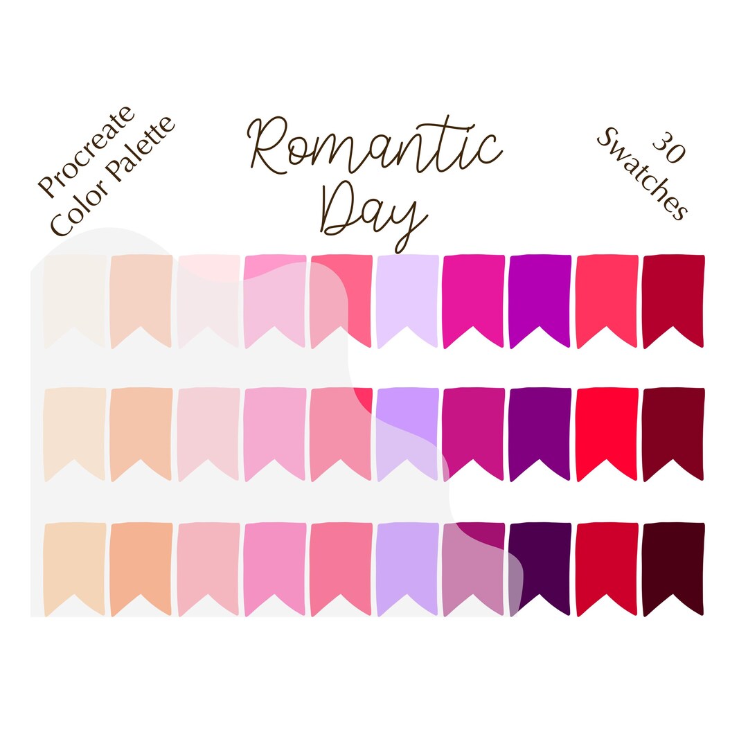 Romantic Day Color Palette, Procreate Color Palette, HEX Codes - Etsy