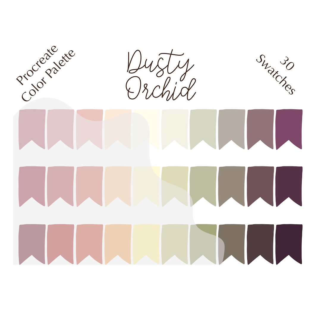 Dusty Orchid Color Palette, Procreate Color Palette, HEX Codes - Etsy