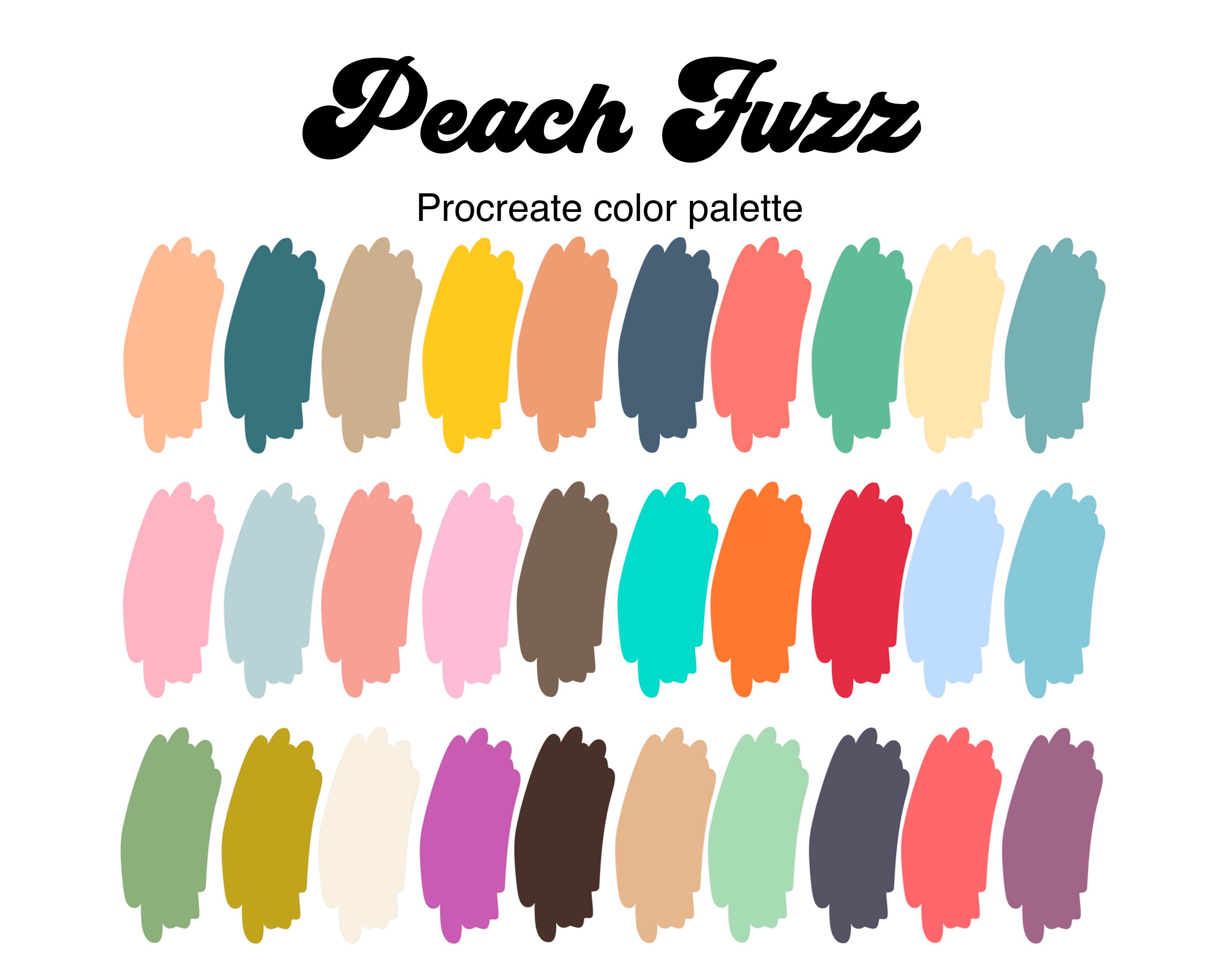 Peach Fuzz Color Palette, Procreate Color Palette, HEX Codes - Etsy
