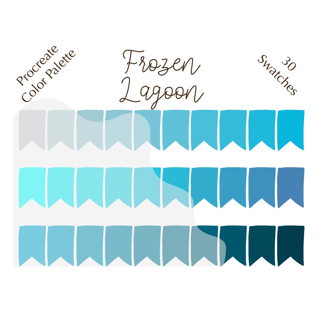Frozen Lagoon Color Palette, Procreate Color Palette, HEX Codes - Etsy