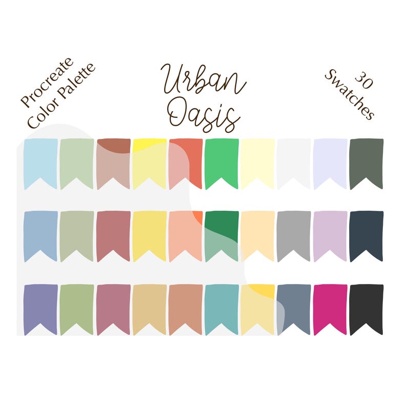 Urban Oasis Color Palette, Procreate Color Palette, HEX Codes - Etsy