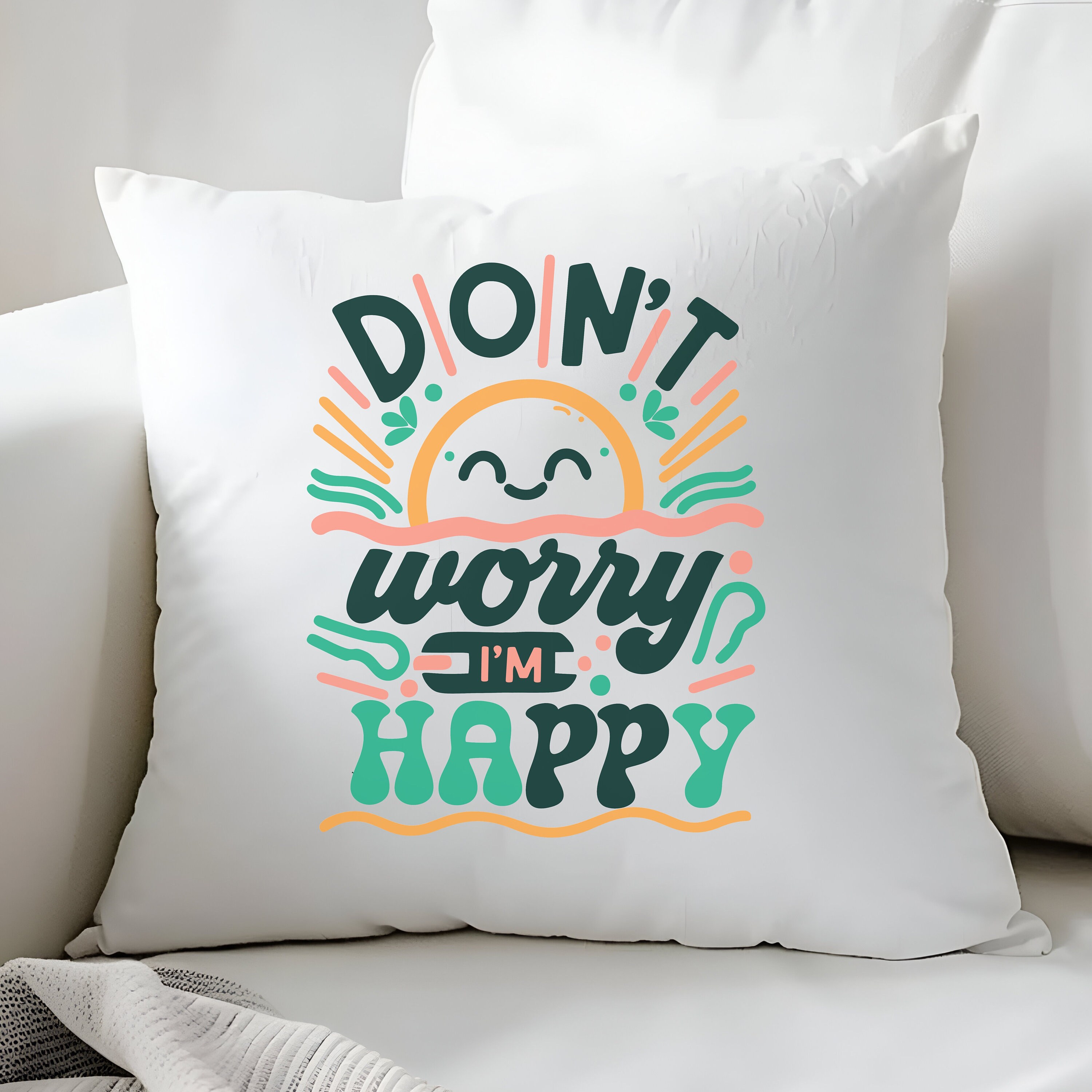 Don't Worry I'm Happy SVG, Cute Quote, PNG, for Cutting or Sublimation ...