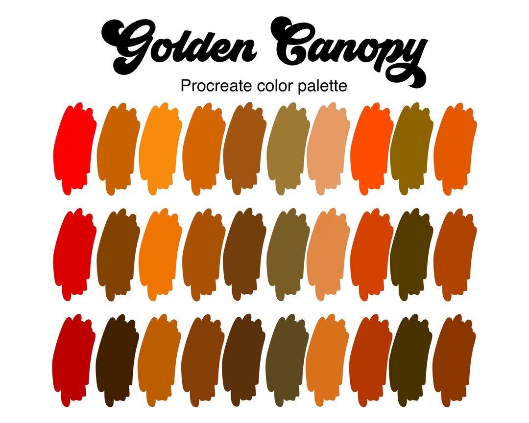 Golden Canopy Color Palette, Procreate Color Palette, HEX Codes - Etsy