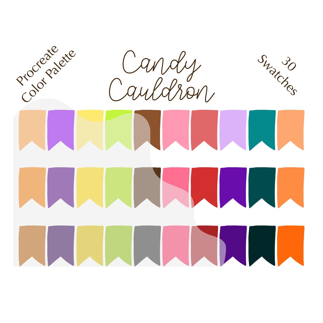 Candy Cauldron Color Palette, Procreate Color Palette, HEX Codes - Etsy