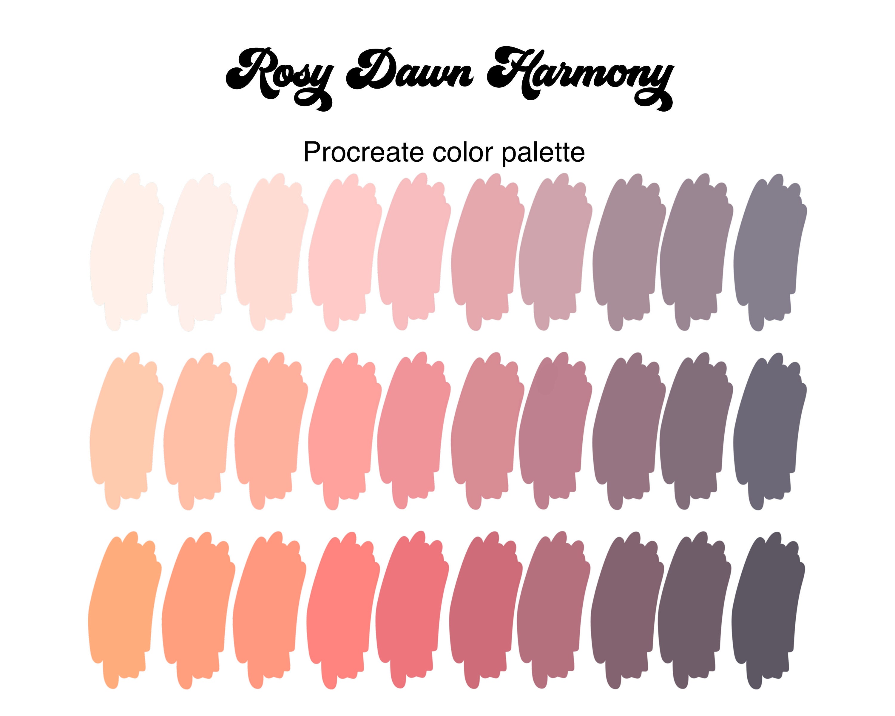 Rosy Dawn Harmony Color Palette, Procreate Color Palette, HEX Codes - Etsy