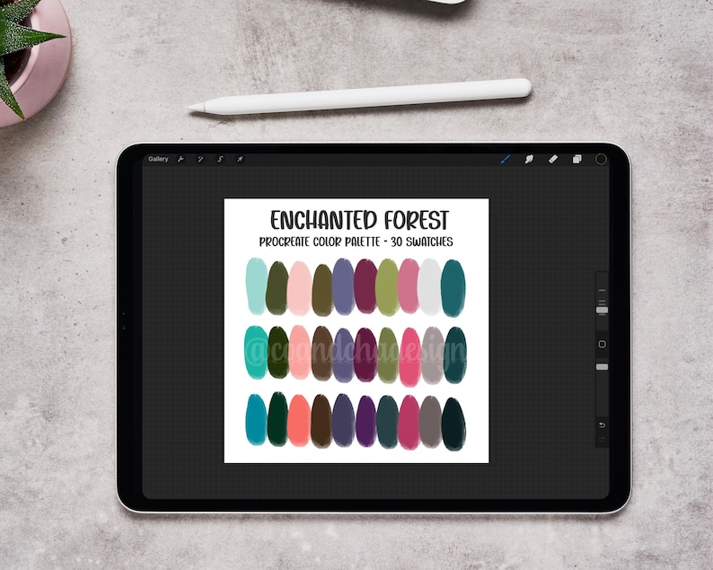 Enchanted Forest - Procreate Color Palette: 30 Swatches, HEX Codes ...
