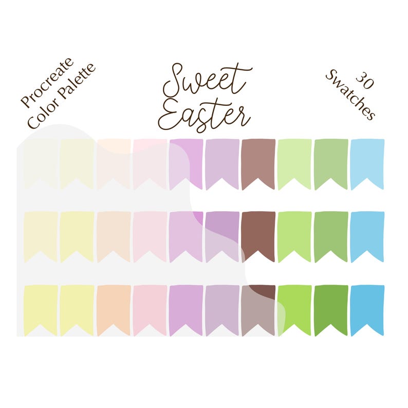 Sweet Easter Color Palette, Procreate Color Palette, HEX Codes - Etsy