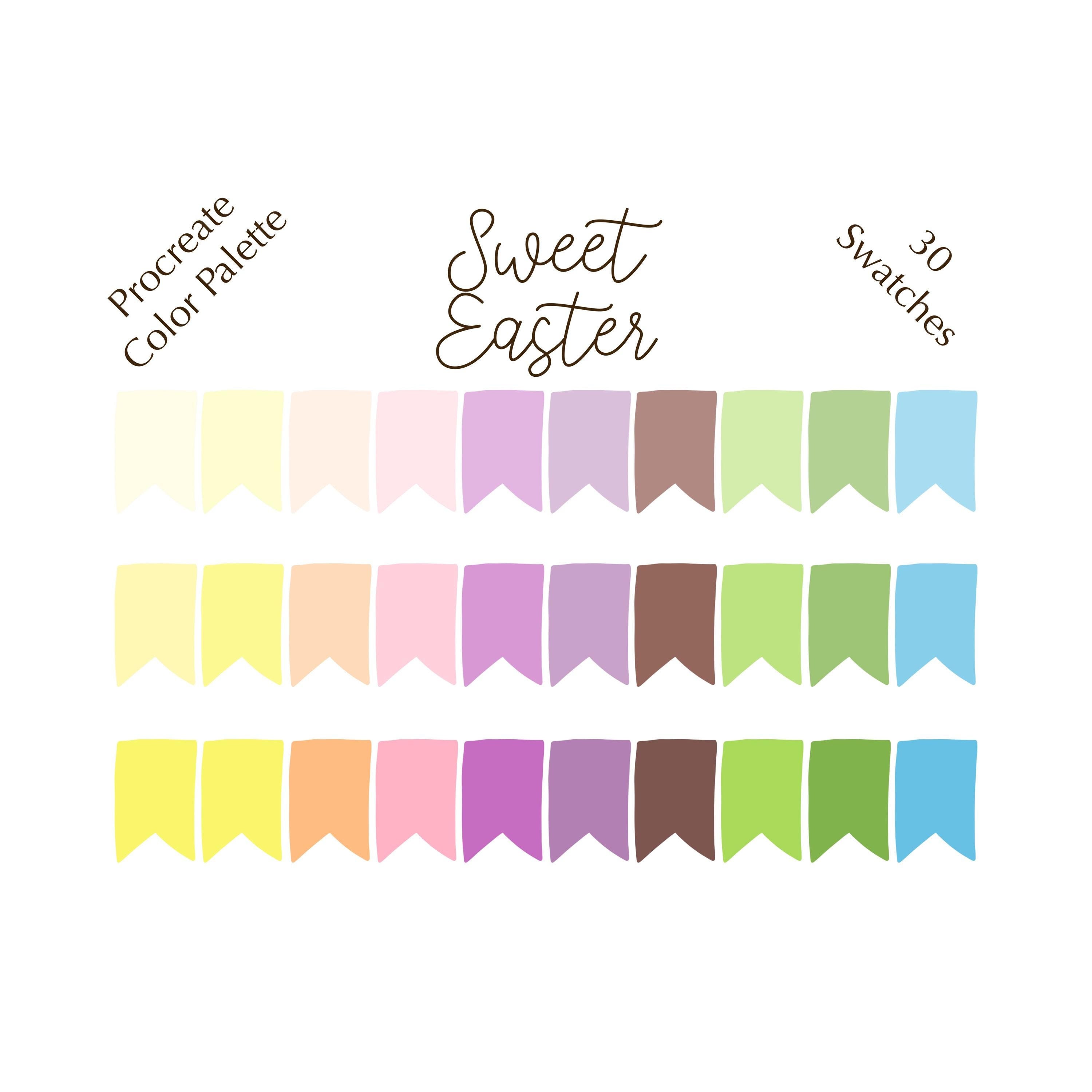 Sweet Easter Color Palette, Procreate Color Palette, HEX Codes - Etsy