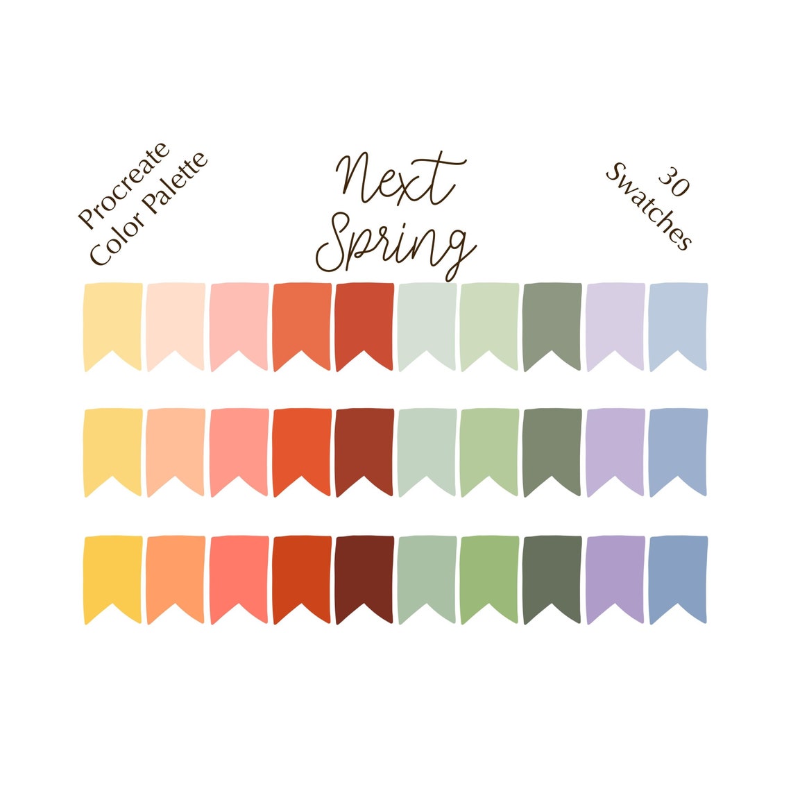 Next Spring Color Palette, Procreate Color Palette, HEX Codes - Etsy