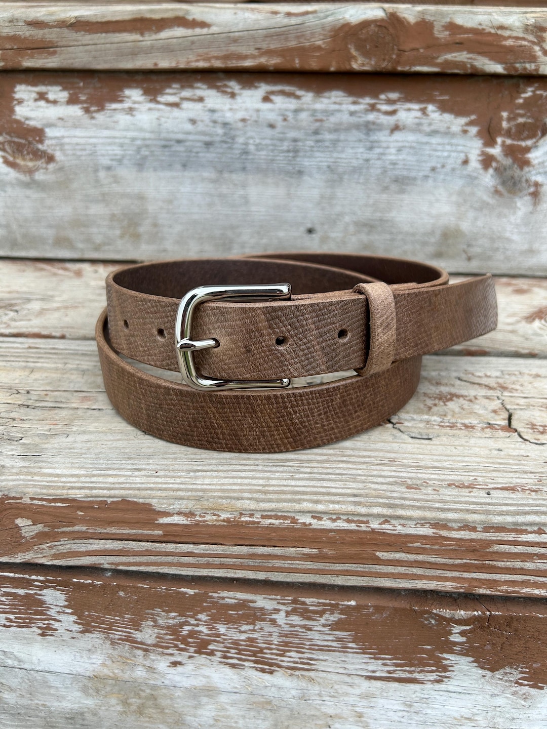 Horween Chromexcel Leather Belt - Natural, Hatch Grain, Color 8, Brown ...