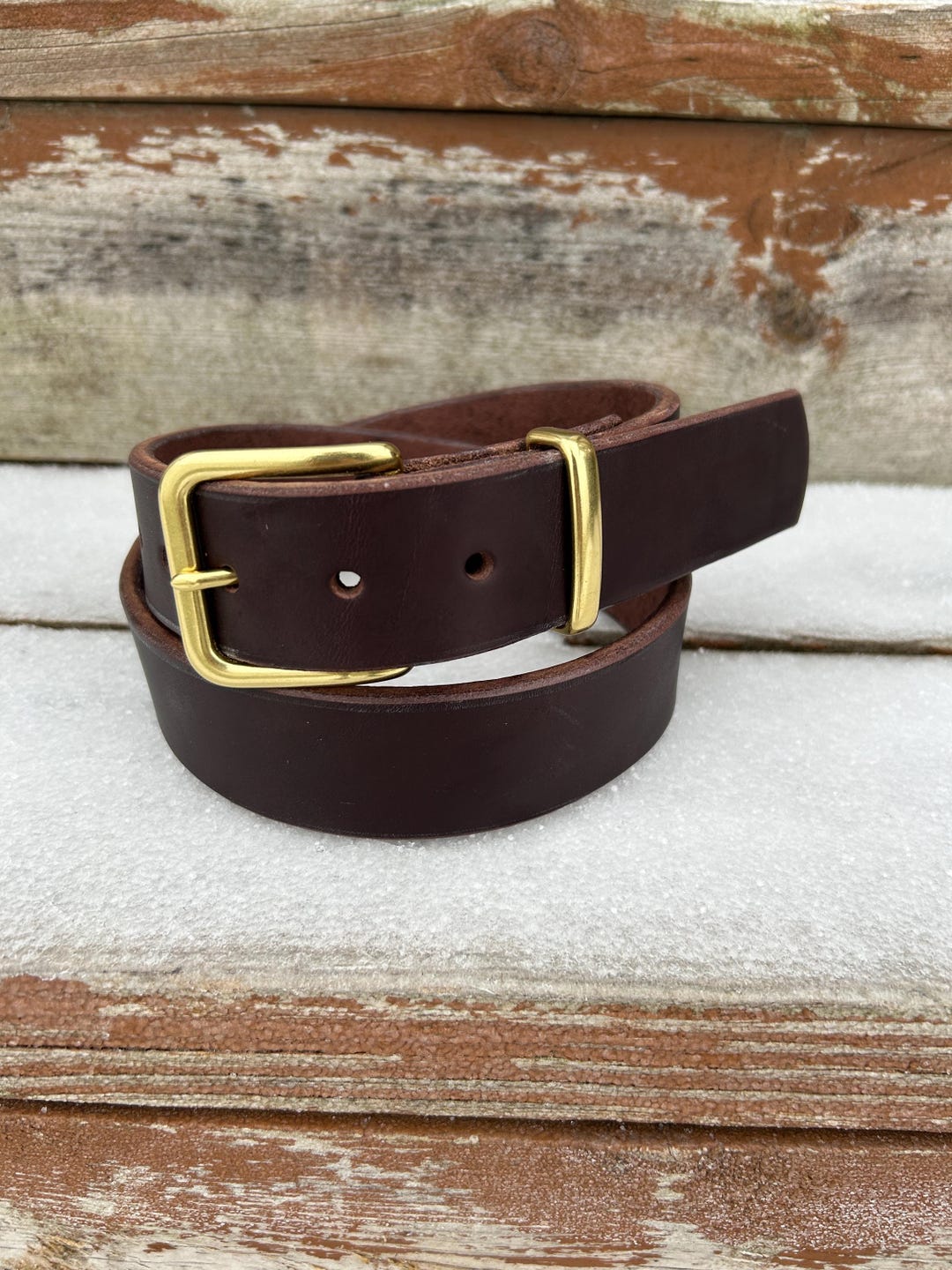THICK Wickett & Craig Dark Brown Bridle Leather Belt - WORK Belt - 14 ...
