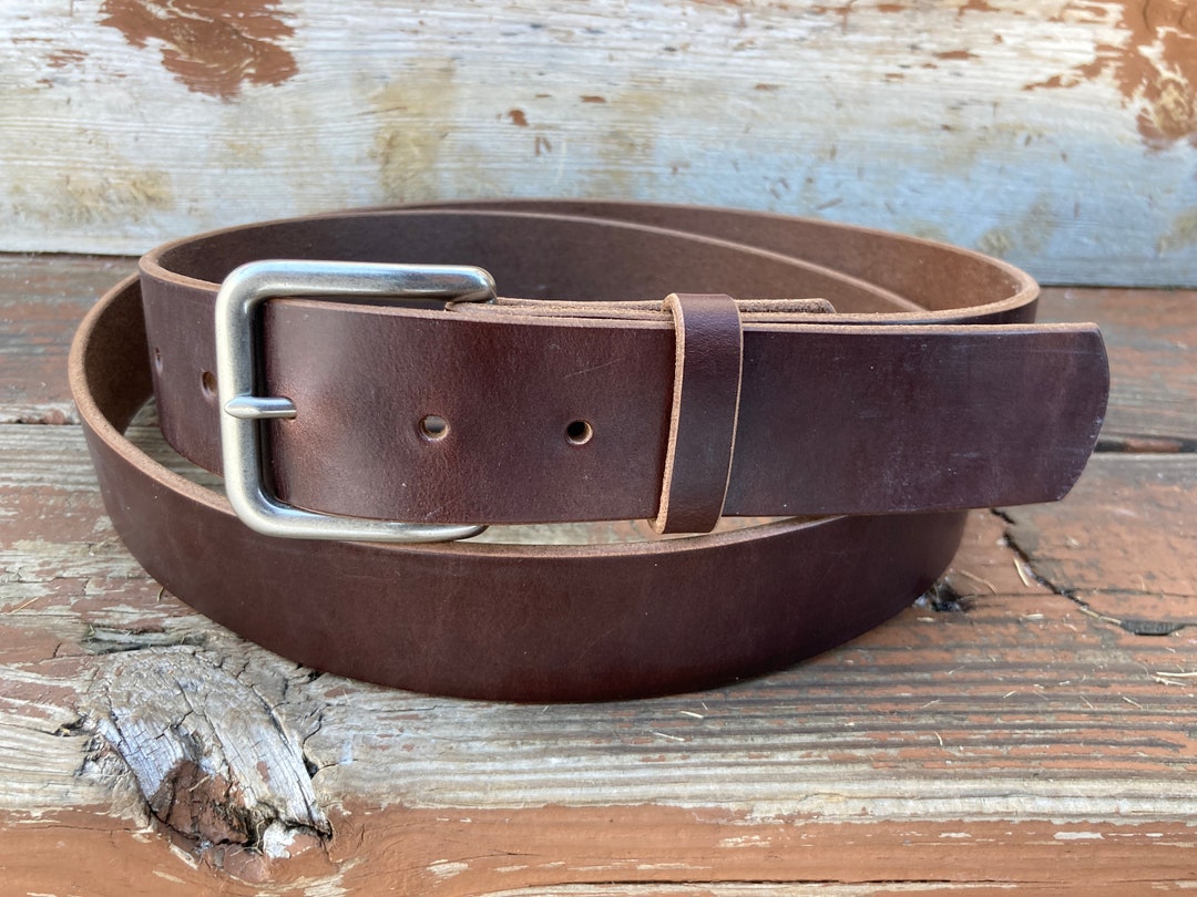 Horween Leather Belt - Brown Chromexcel - 1-1/2" 1.5" - Solid Brass ...