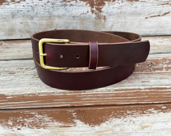 Horween Leather Belt - Dark Olive Chromexcel - 1-1/2" 1.5" - Solid ...