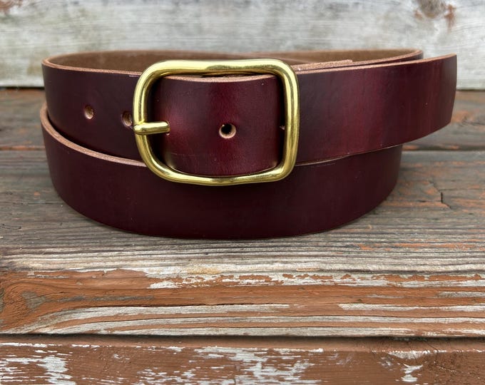 Horween Burgundy Color 8 Chromexcel Leather Belt - SECONDS Quality - 1 ...