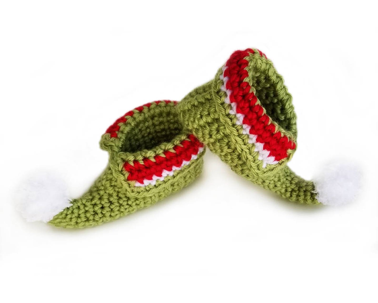 Red Elf Shoes, Christmas Decor, Crochet Ornaments, Slippers Custom ...
