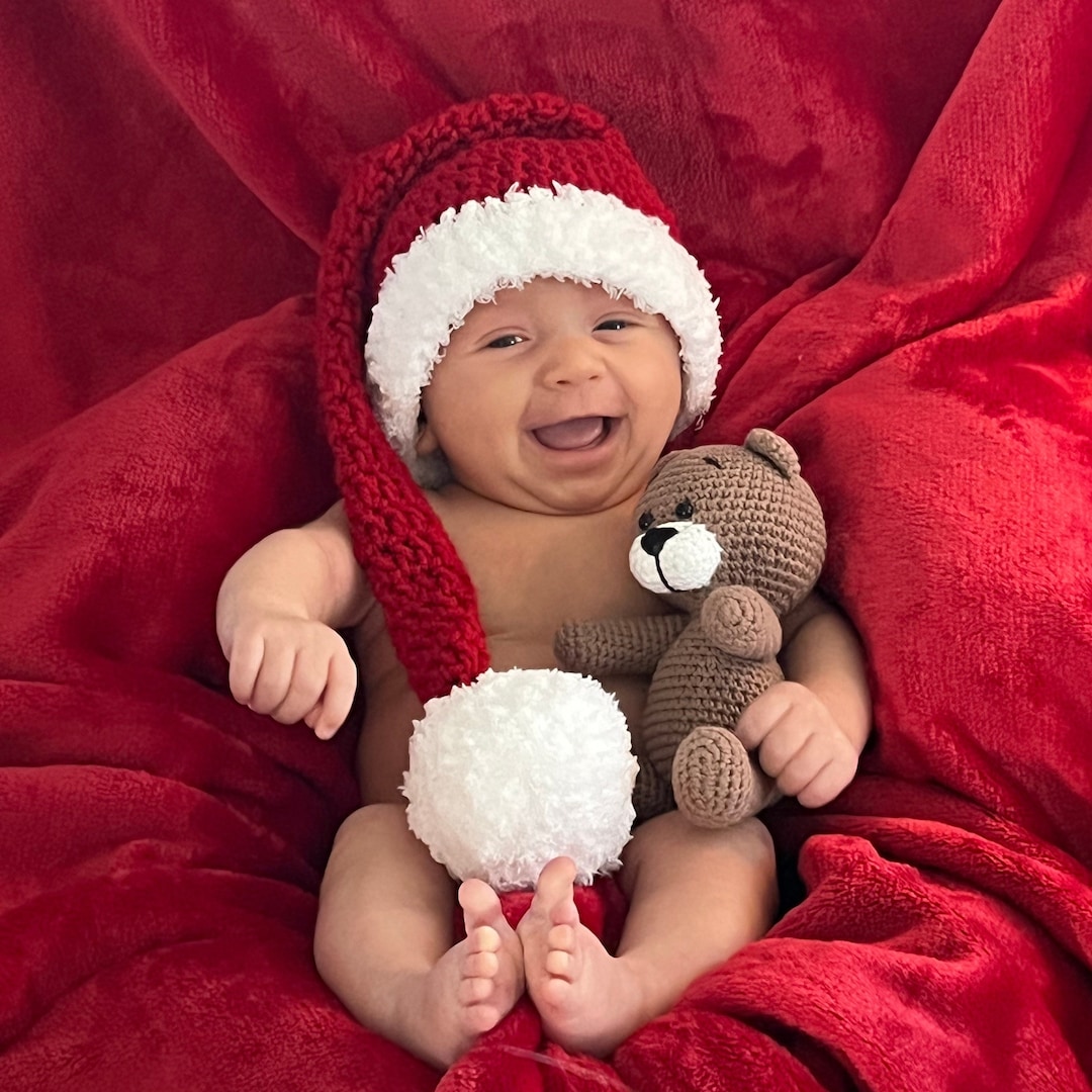 Baby Christmas Hat, Baby Santa Hat, First Christmas Hat, Newborn Santa ...