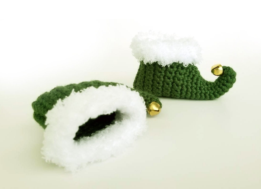 Elf Slippers, Elf Baby Booties, Crochet Baby Shoes Newborn - 24 Months ...