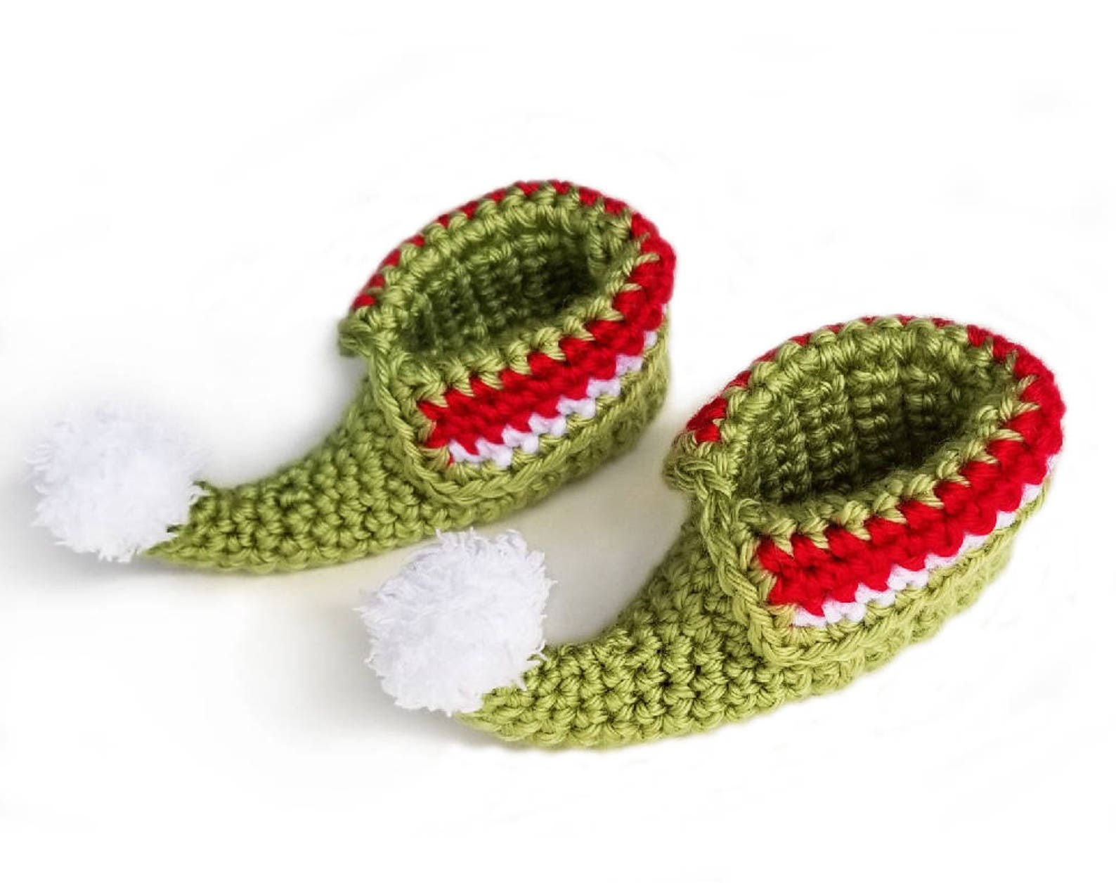 Red Elf Shoes Christmas Decor Crochet Ornaments Slippers - Etsy Canada