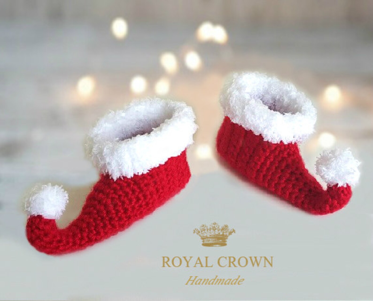 Baby Elf Slippers Crochet Baby Booties Red Elf Shoes Elf - Etsy