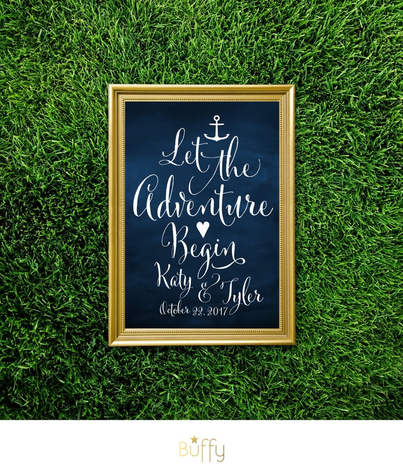 Nautical Quote Sign . Let the Adventure Begin . White - Etsy