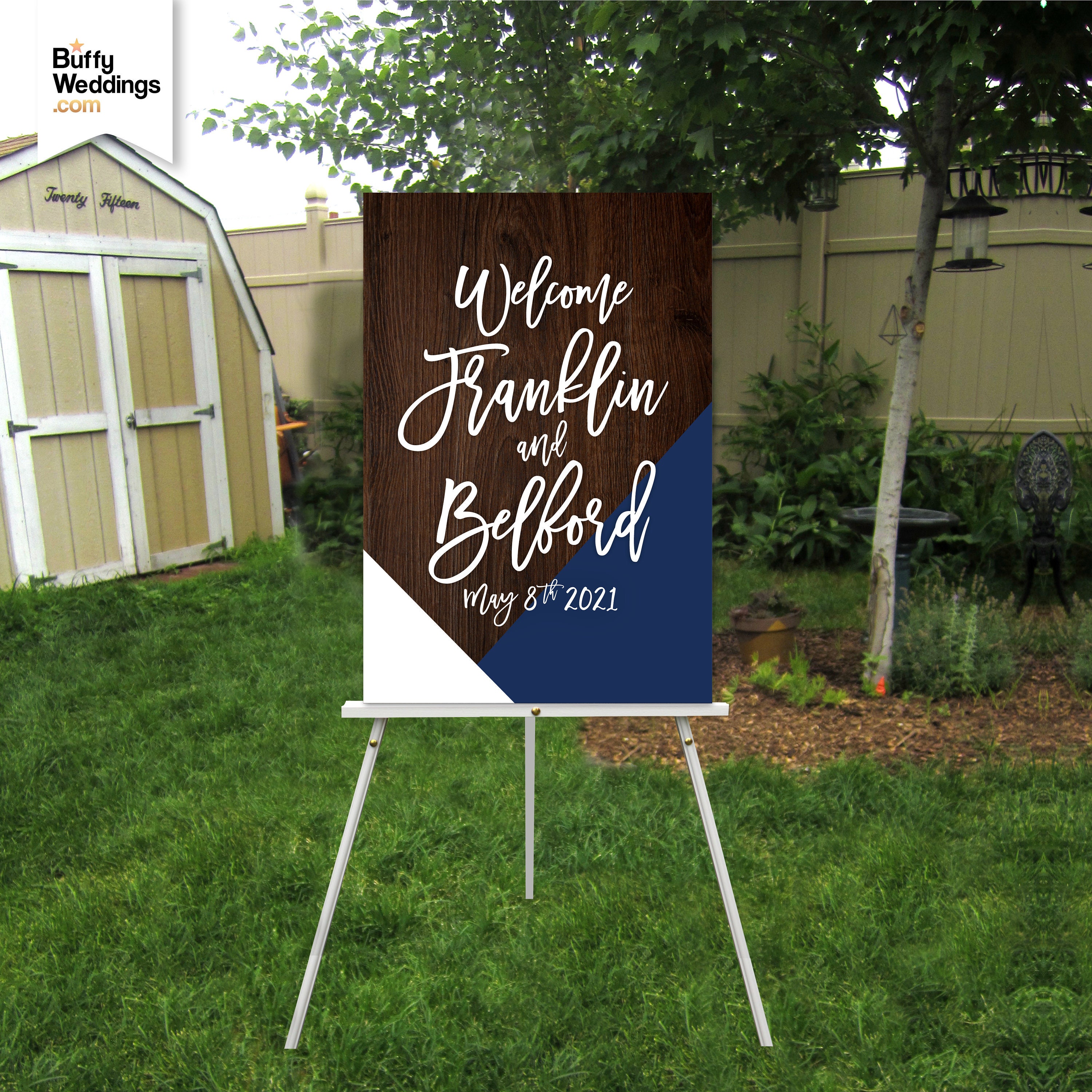 Wood Geometric Colors Welcome Sign & Easel . Big Bold White | Etsy