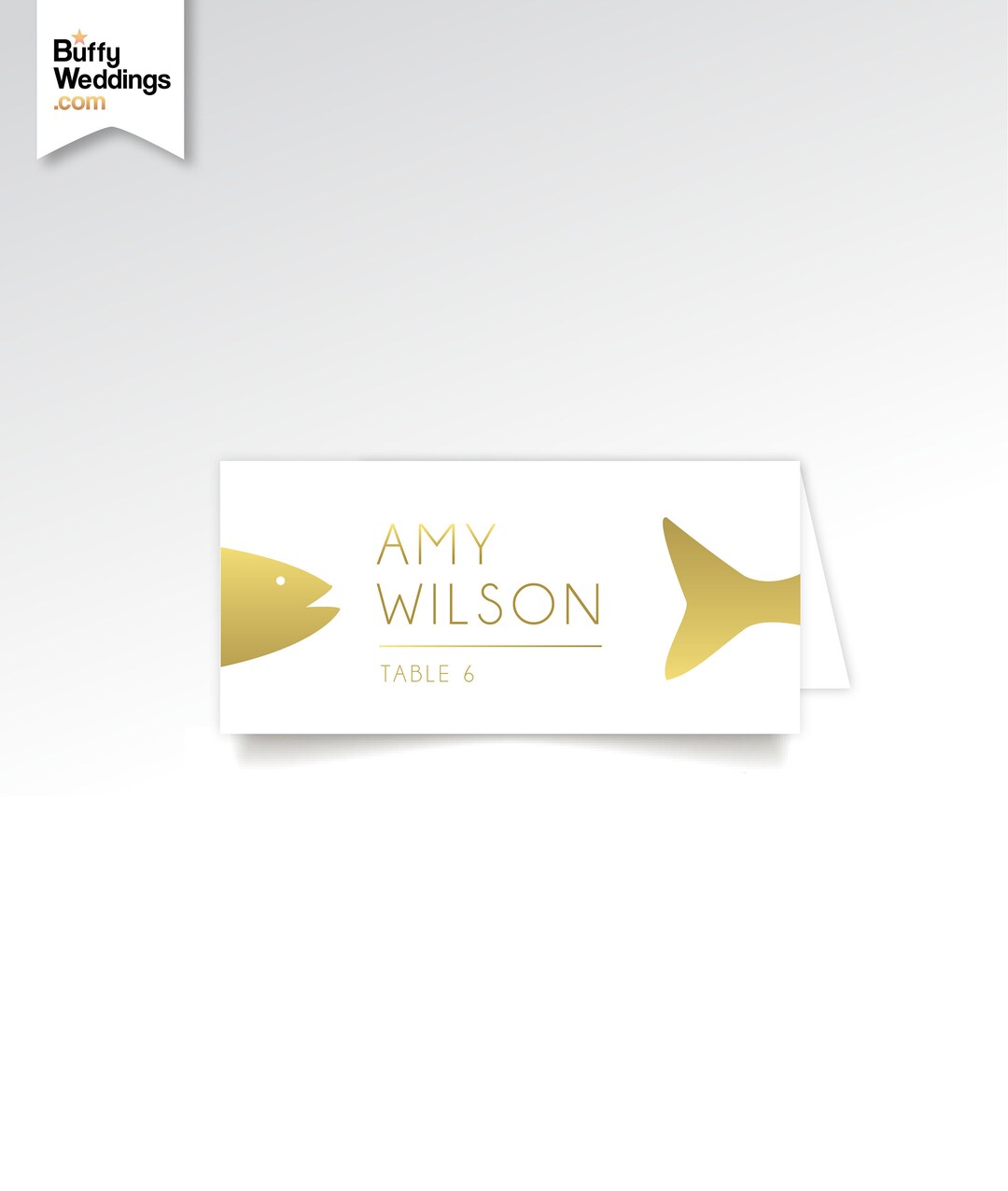 Food Icon Escort Card Fish Cow Chicken Vegetable Pork Faux Gold Rose ...