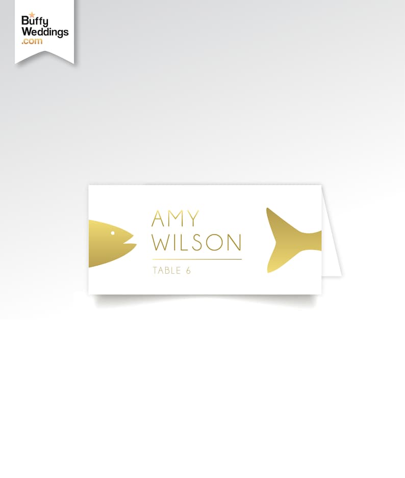 Food Icon Escort Card Fish Cow Chicken Vegetable Pork Faux - Etsy