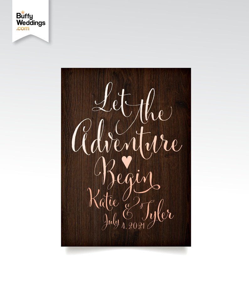 Let the Adventure Begin Quote . Large Wood Sign & Easel . - Etsy