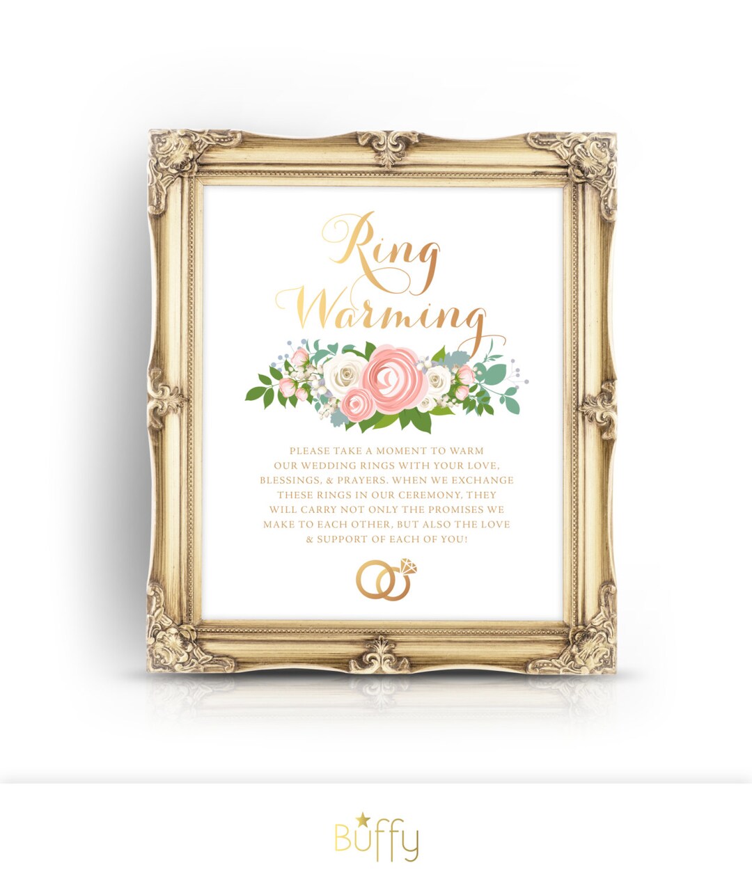 The JENNY . Ring Warming Ceremony Sign . Print or PDF . Gold Pink ...