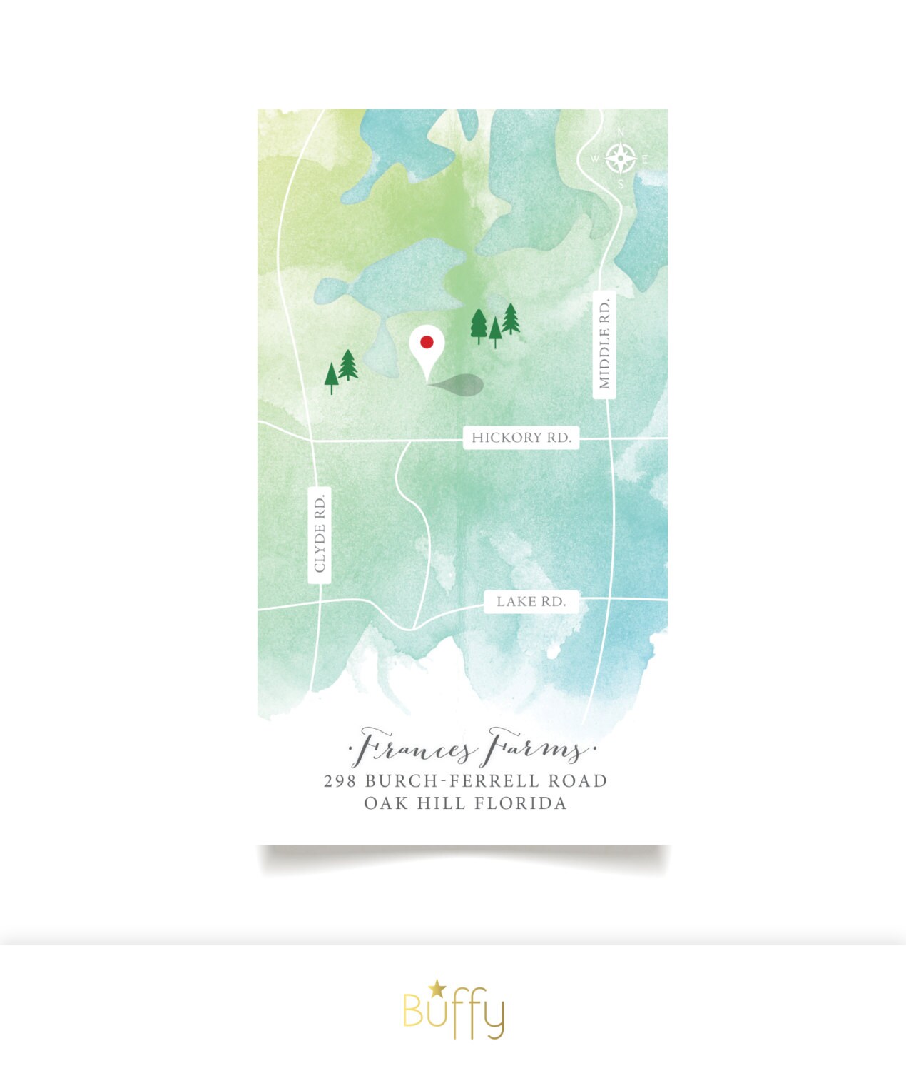 Level 1 Map . Watercolor & Calligraphy Custom Map Directions . | Etsy