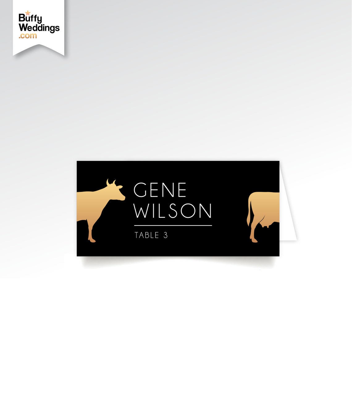 Entree Animal Escort Card Printed Long Folded Tent Cards . Rustic Barn ...