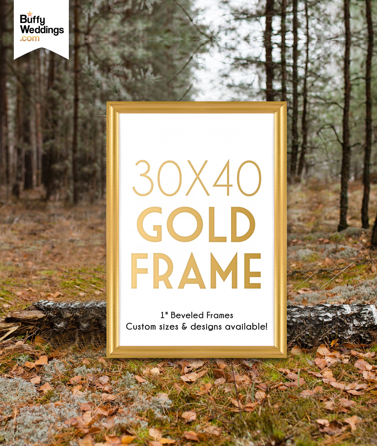 18 X 24 Gold Frame . Solid Maple Wood Wedding Sign Frame Rose | Etsy