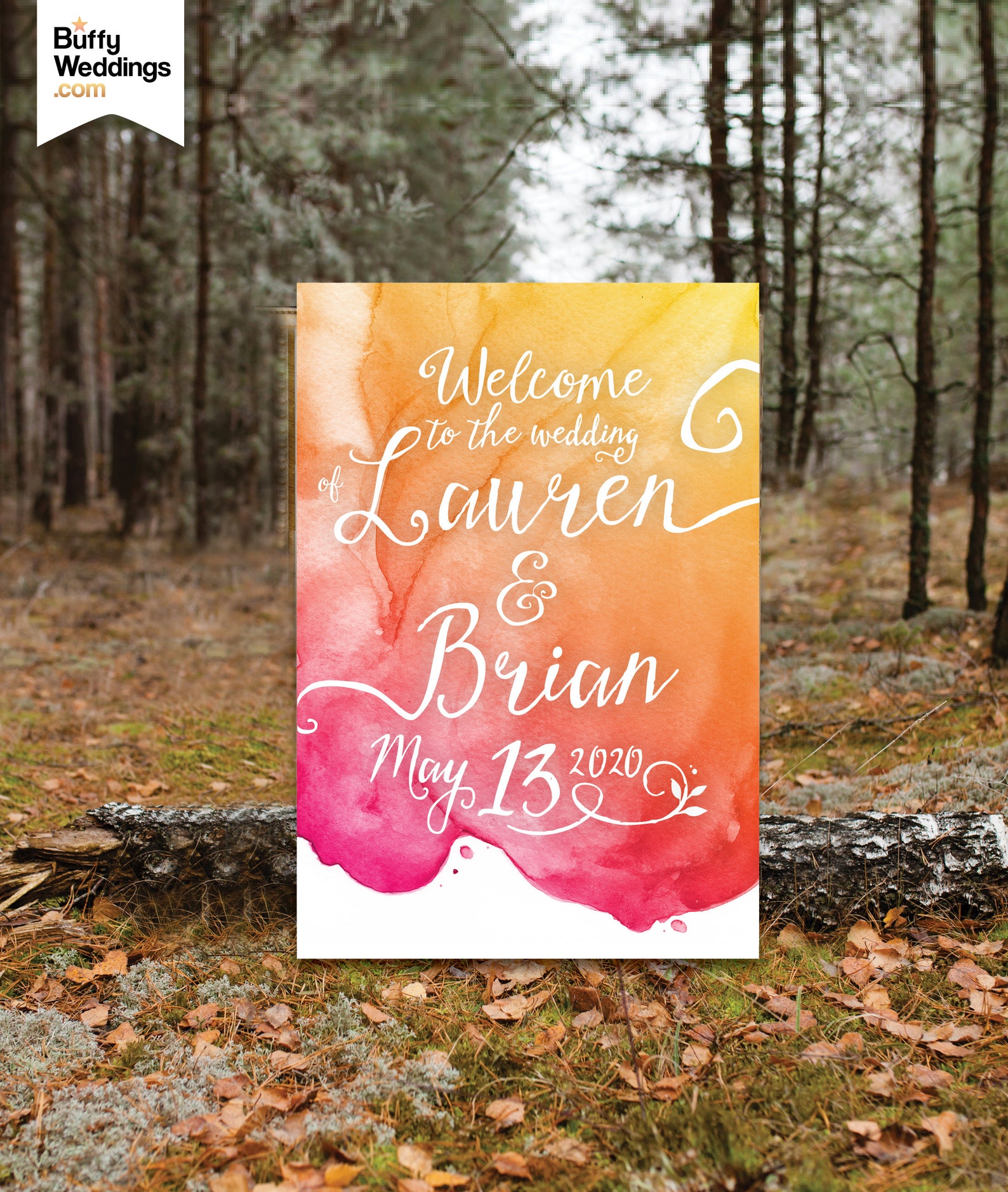 Watercolor Welcome Sign . White Calligraphy Copper Gold Teal - Etsy