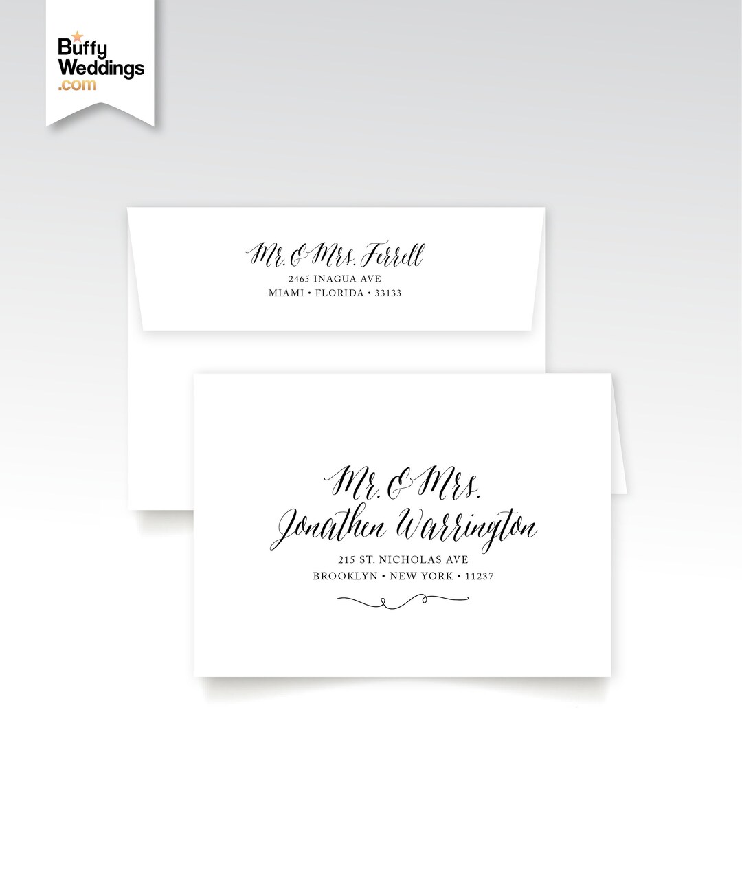 Calligraphy Address Printing . Custom Color Script & Serif Fonts ...